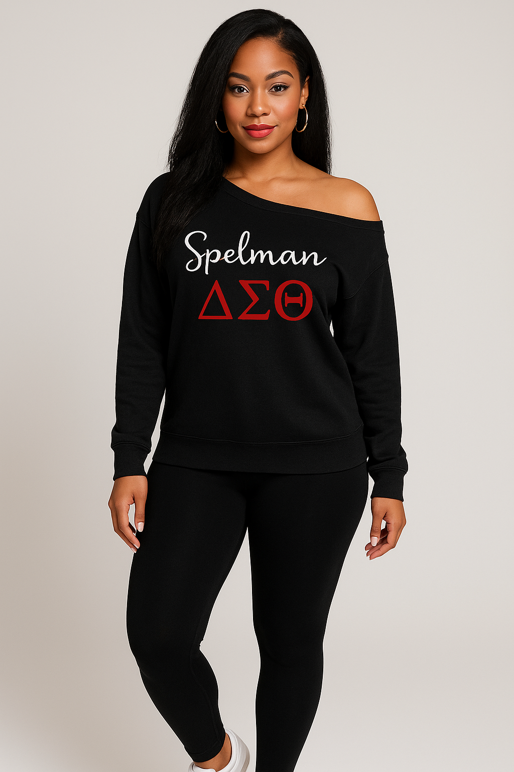 Spelman Delta Off the Shoulder Sweatshirt – HBC You Designs